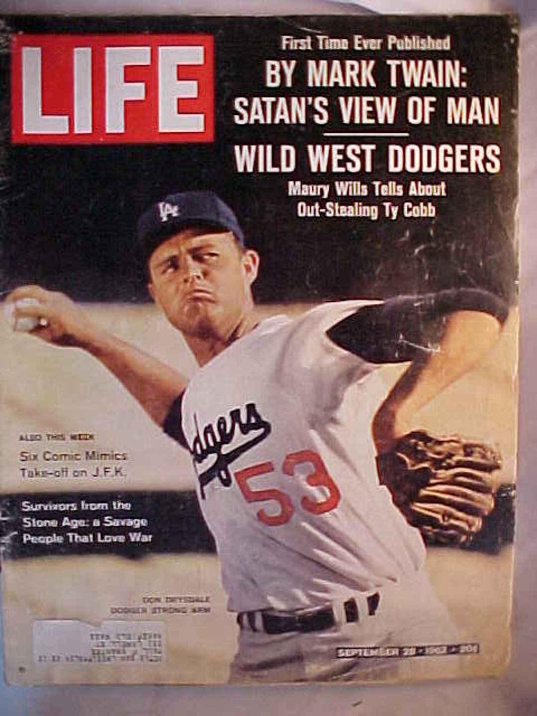 September 28, 1962 LIFE Magazine With Don Drysdale Baseball Player on ...