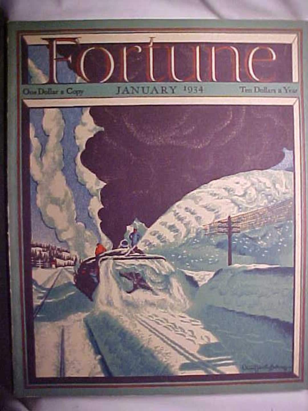 January 1934 Fortune Magazine Cover Art by Ernest Hamlin Baker Has 136 ...