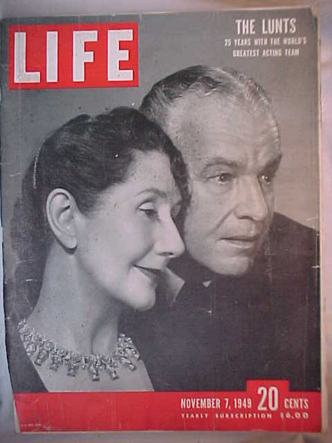 November 7, 1949 LIFE Magazine With Alfred Lunt & Lynn Fontanne on the ...