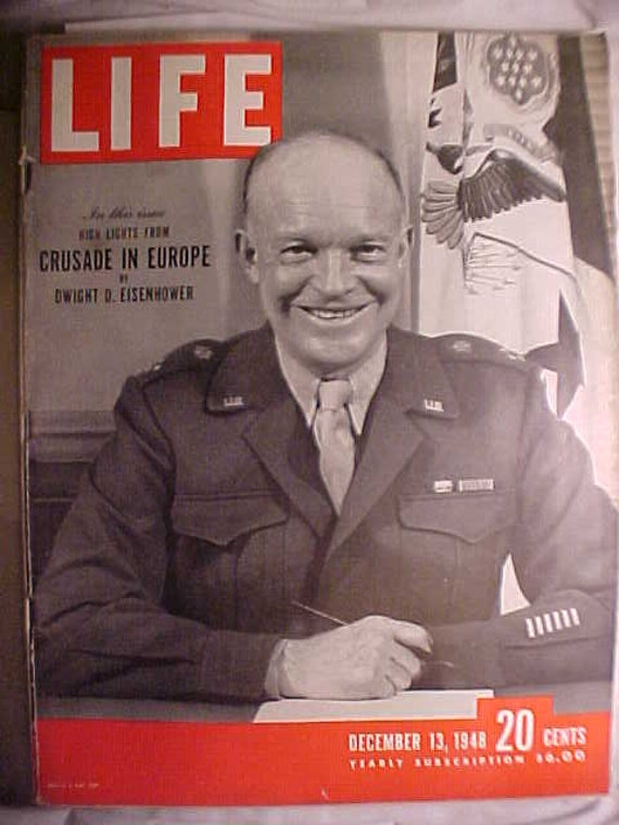 December 13 1948 LIFE Magazine With Dwight D. Eisenhower on - Etsy