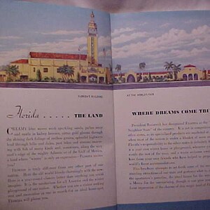 C1939 FLORIDA Travel Vacation Booklet Governor's Message Fred Cone ...