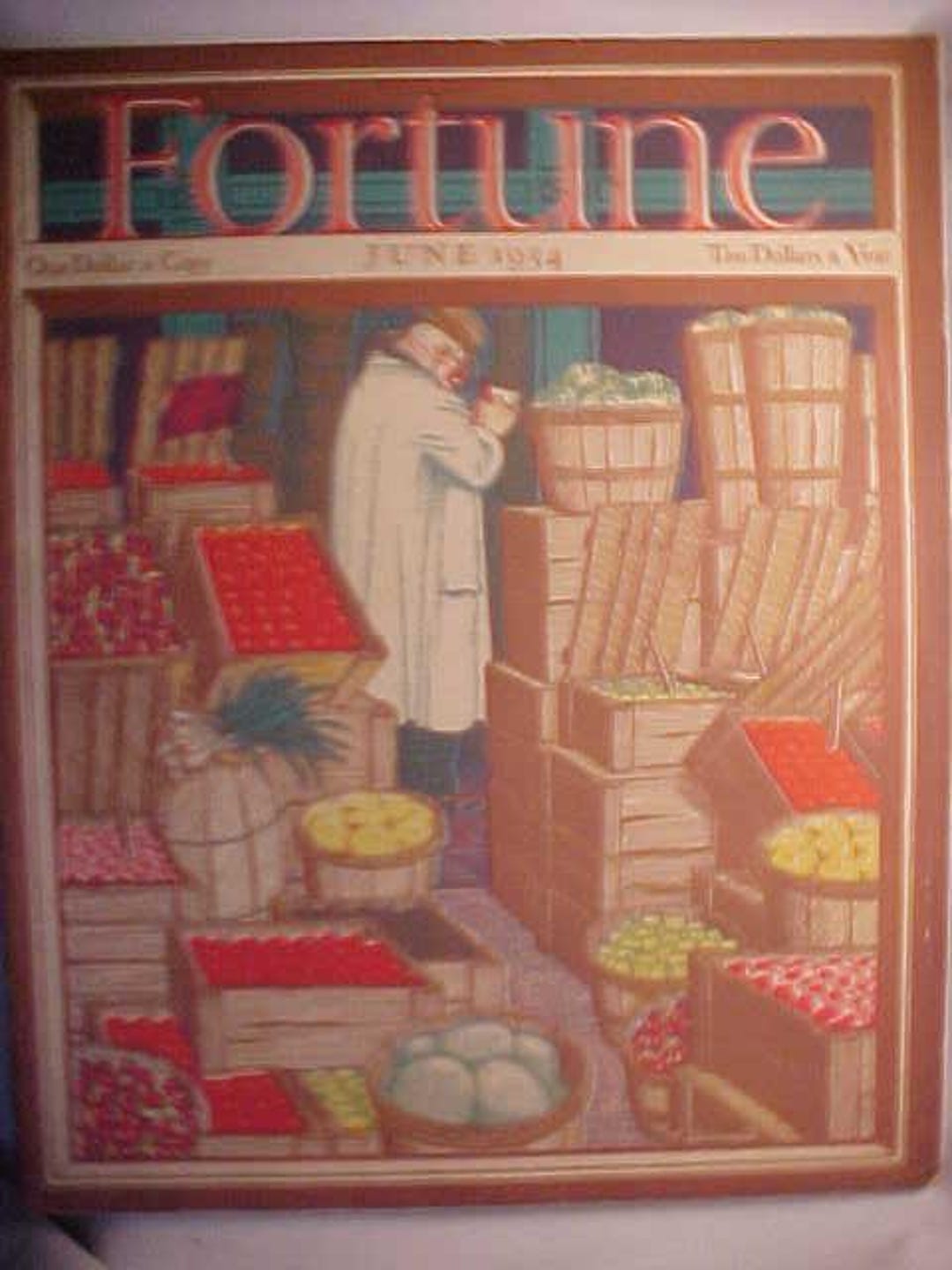 June 1934 Fortune Magazine Cover Art by P. Brissaud Has 192 Pages of ...