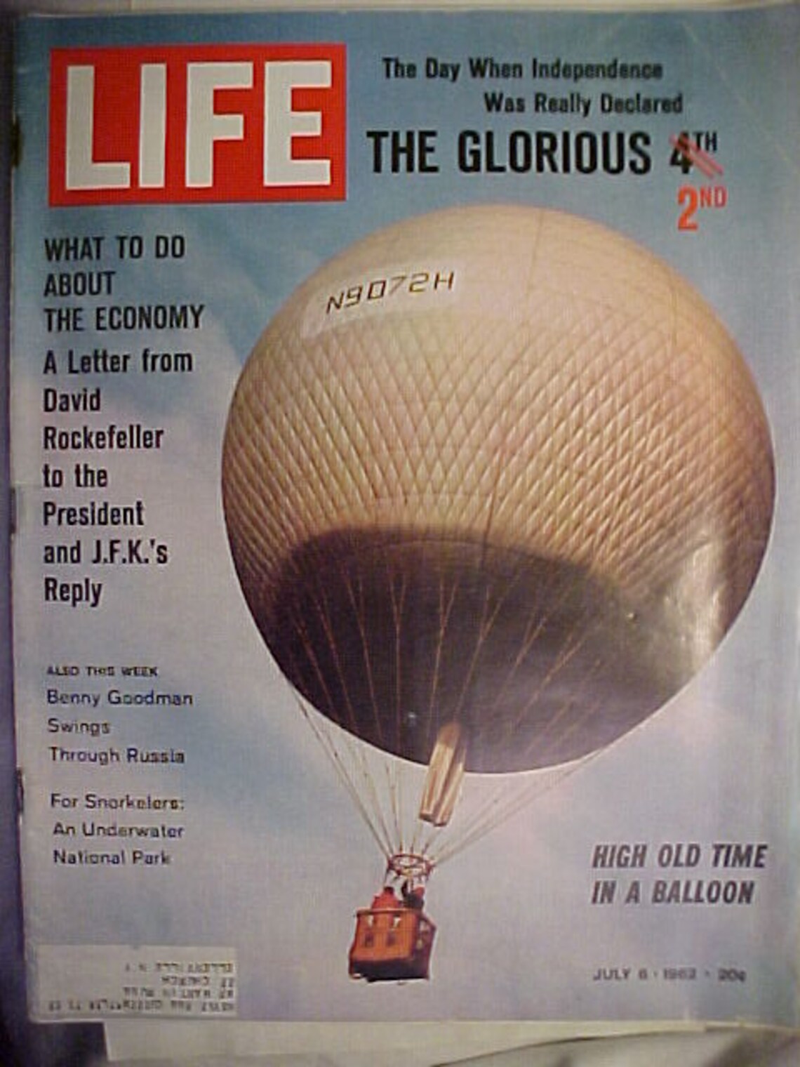 July 6, 1962 LIFE Magazine With Hot Air Balloon on the Cover Has 80 ...