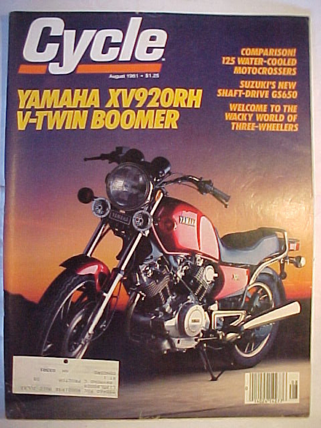 August 1981 CYCLE Motorcycle Magazine With Vintage Motorcycle Cover Art ...