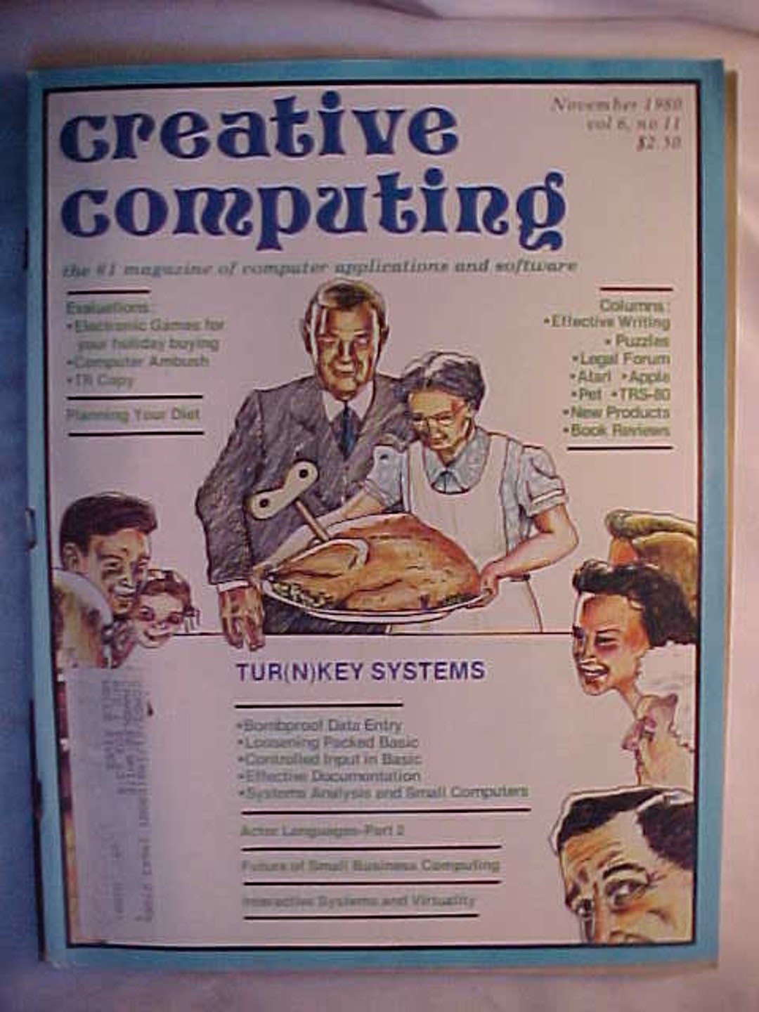 November 1980 Volume 6 Number 11 Creative Computing Magazine With Cover ...