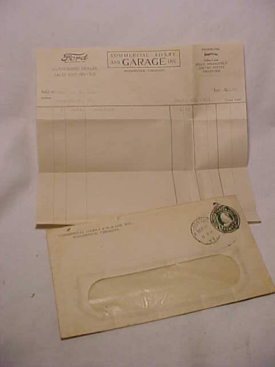 1921 Commercial Livery and Garage Inc. Authorized Ford Dealer Woodstock ...