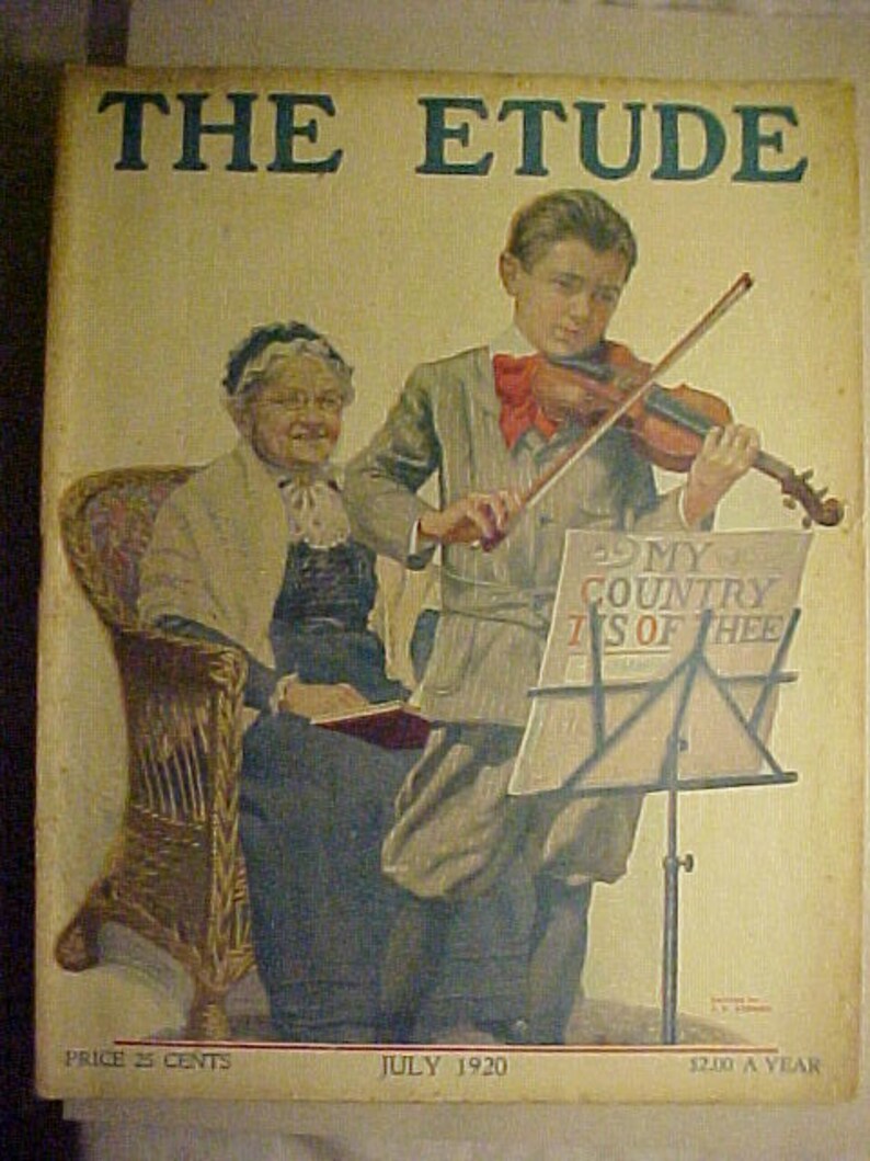 July 1920 the Etude Music Musical Magazine With Cover Art by | Etsy