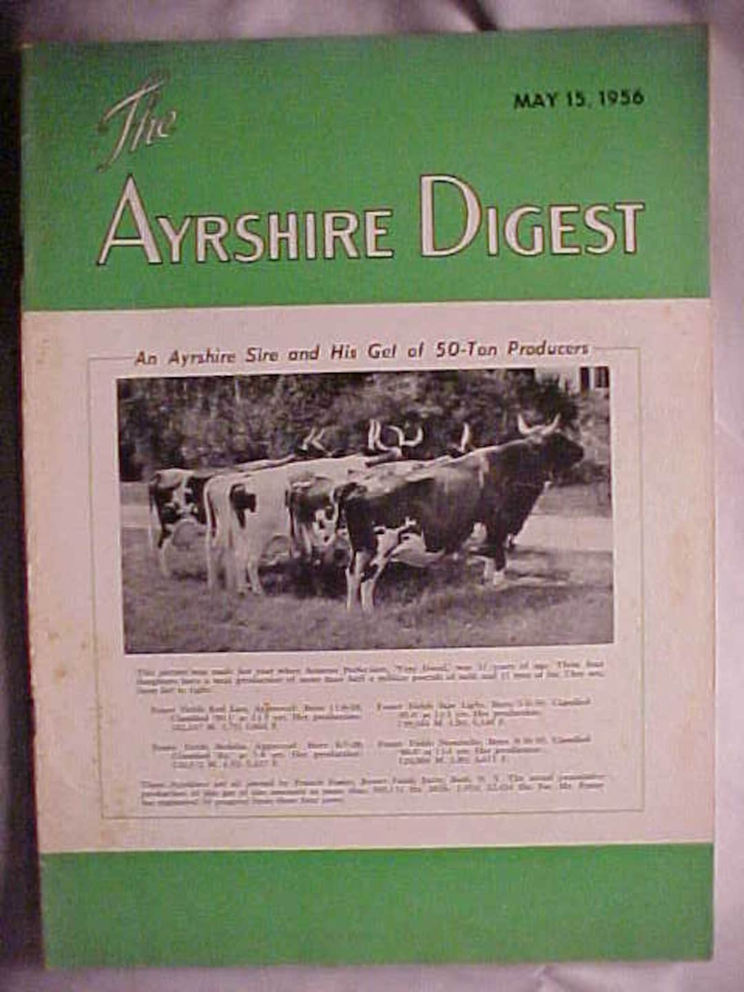 May 15, 1956 the Ayrshire Digest Magazine the Ayrshire Breeders ...