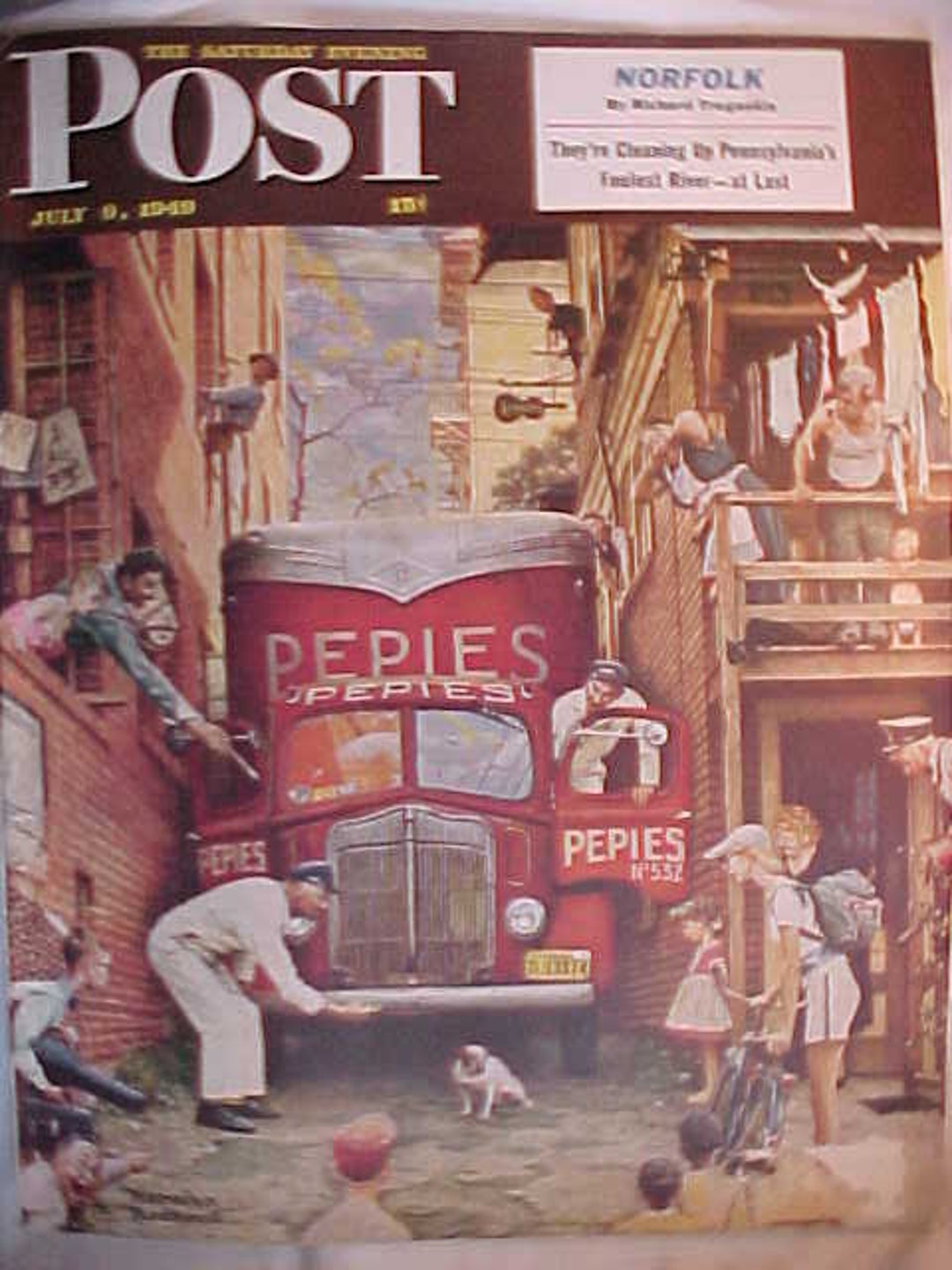 July 9, 1949 Saturday Evening Post Magazine Cover Art by Norman ...