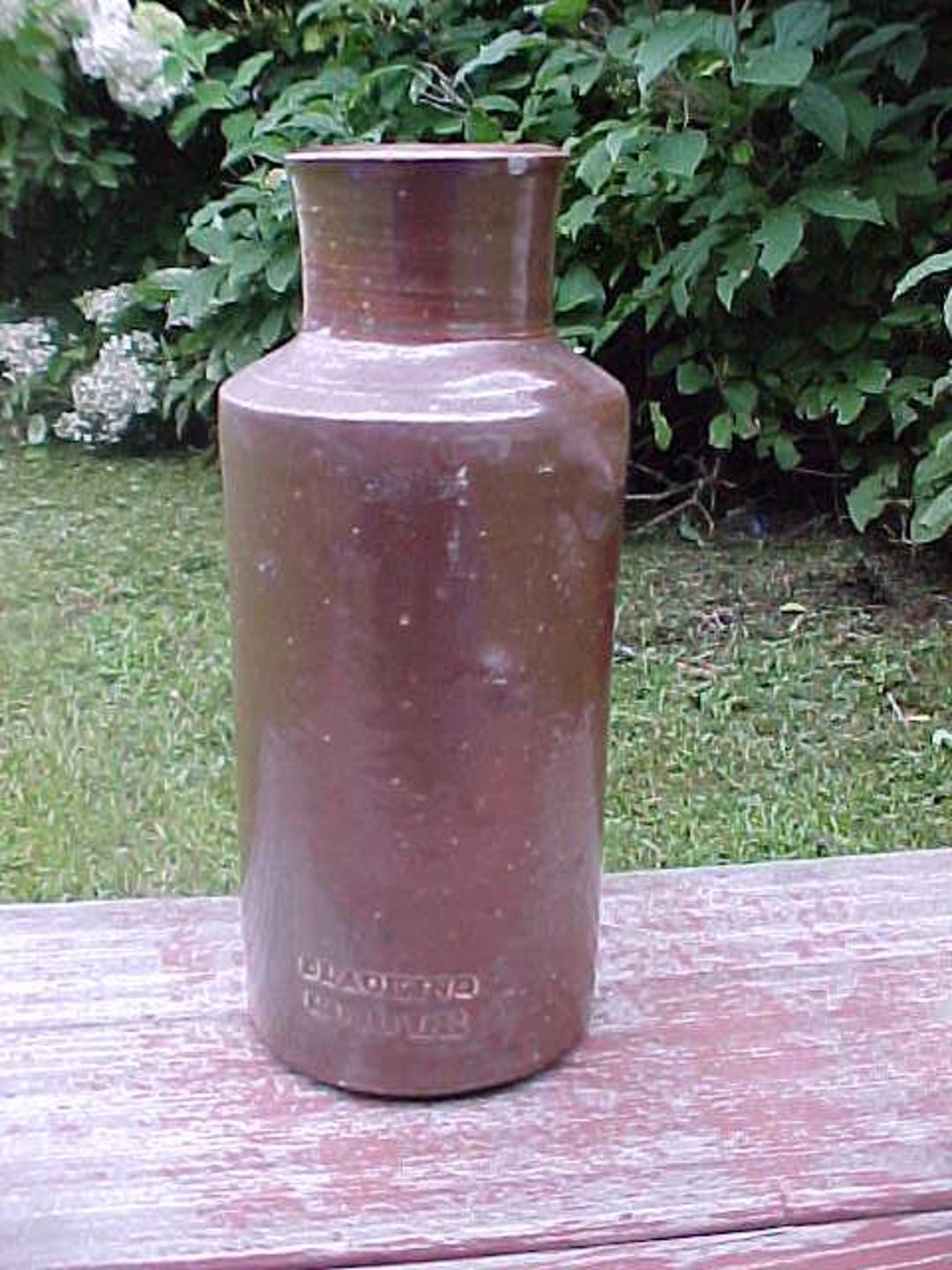 C1870-1890s English Rust Color Stoneware Blacking Shoe Polish Bottle ...