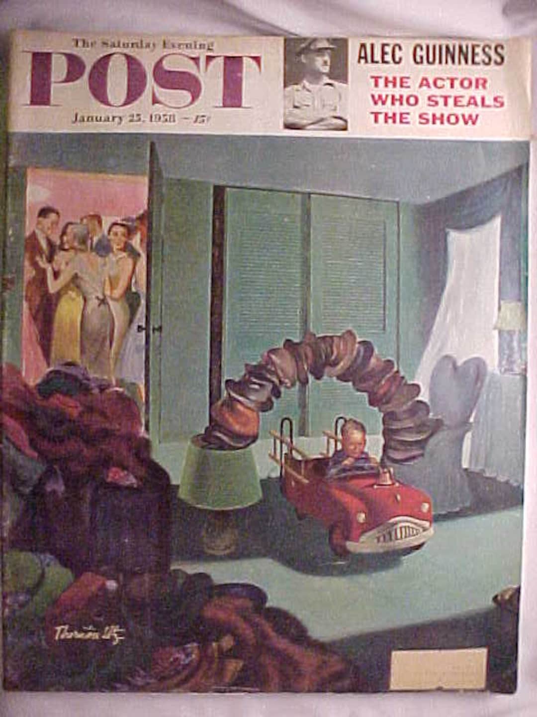 January 25, 1958 Saturday Evening Post Magazine Cover by Thornton Utz ...