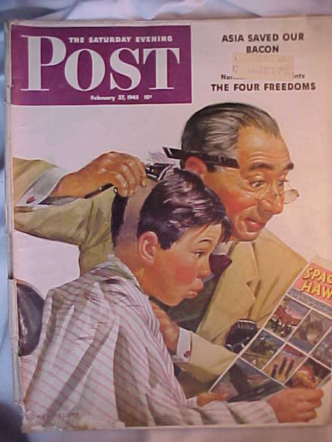 February 27, 1943 Saturday Evening Post Magazine Cover by Howard Scott ...