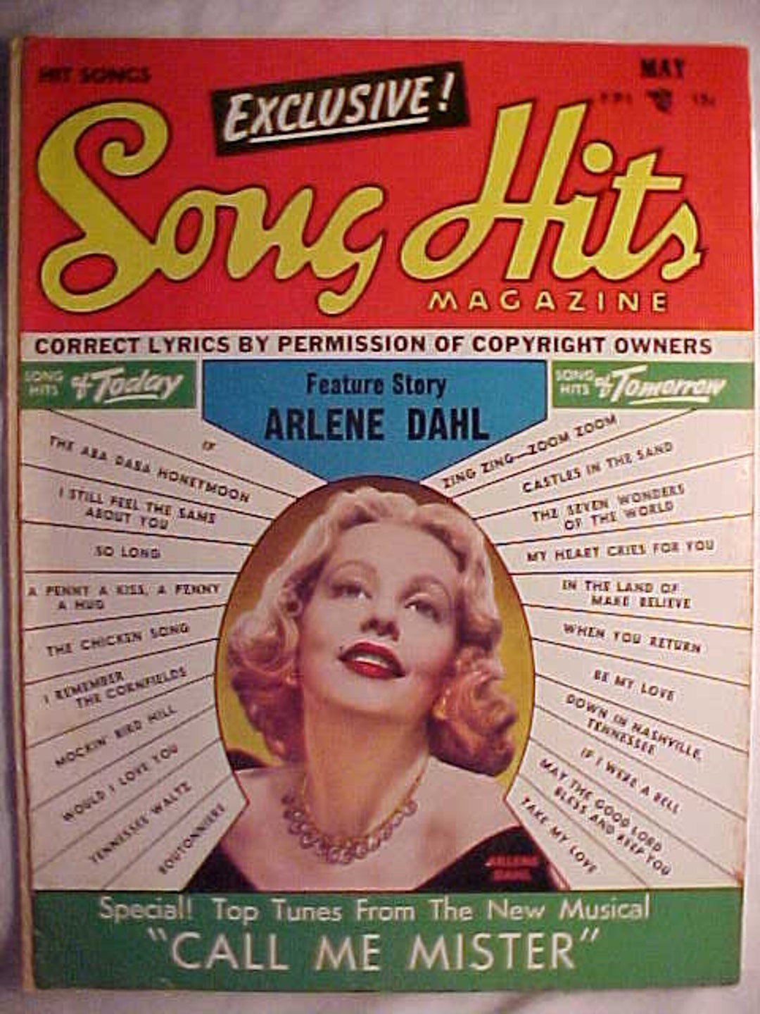May 1951 Song Hits Magazine With Arlene Dahl on the Cover Has 18 Pages ...
