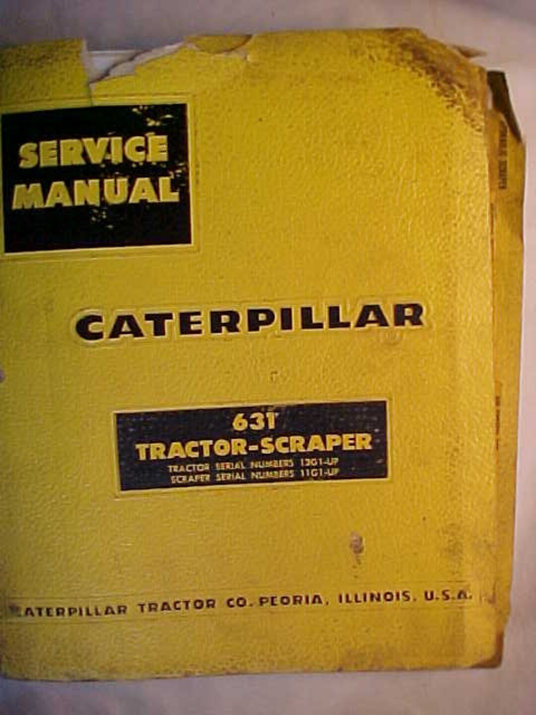 1962 Caterpillar Service Manual 631 Tractor Scraper Serial Numbers 13g1 ...
