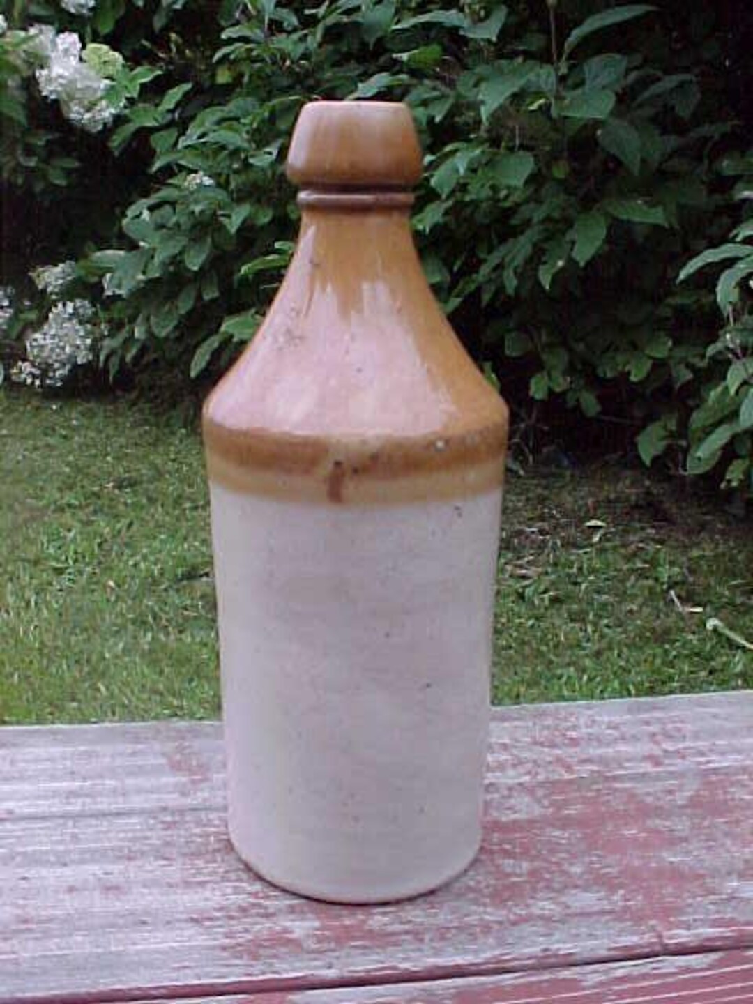 C1870-1890s Tan and Cream Color Stoneware Beer, Porter or Ale Bottle ...