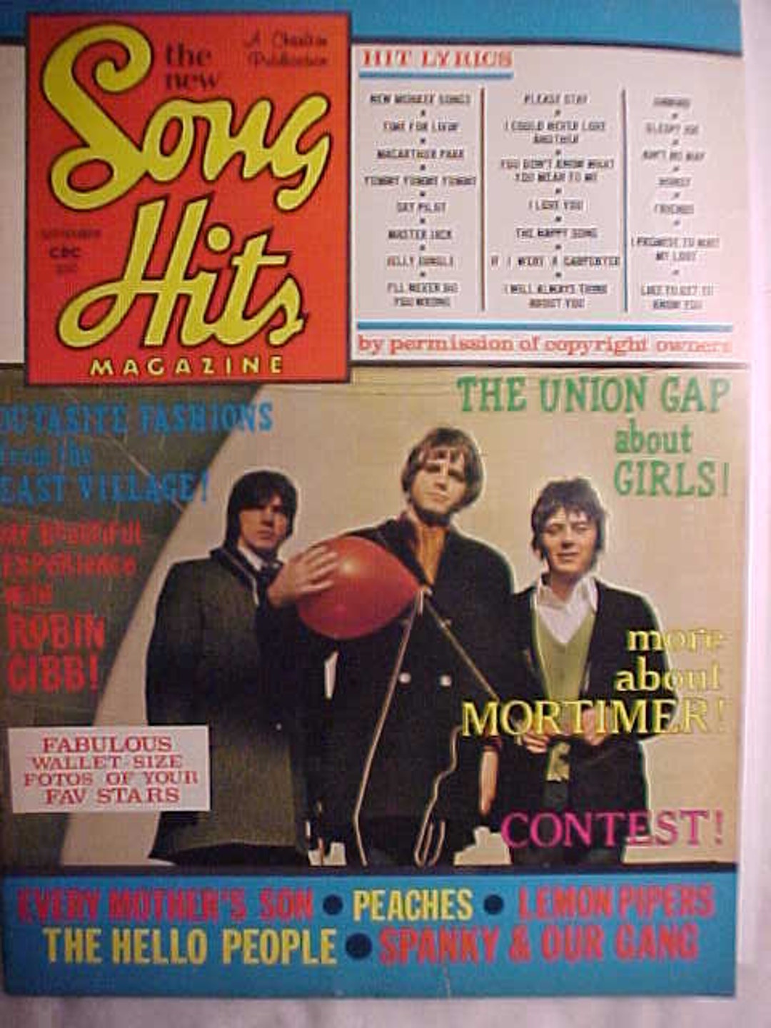 September 1968 Song Hits Music Song & Band Hits Magazine With Mortimer ...