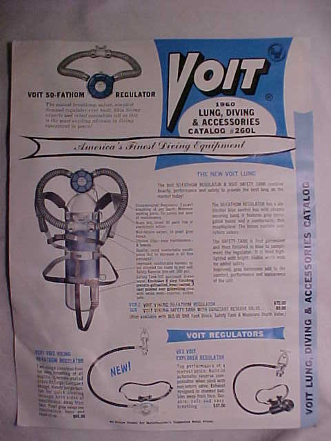1960 Voit Lung, Diving Equipment Catalog No. 260L W. J. Voit Rubber ...