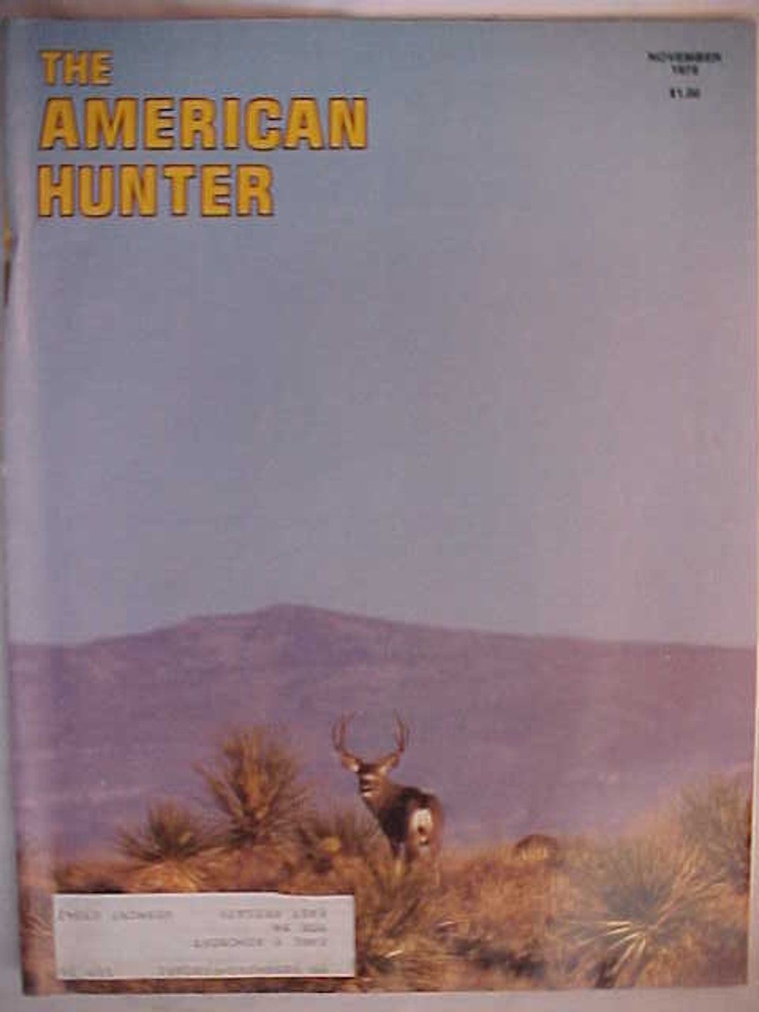 November 1975 the American Hunter Magazine With Cover Art by Ralph Hunt ...