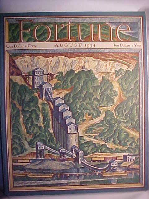 August 1934 Fortune Magazine Cover Art by Ernest Hamlin Baker Has 154 ...