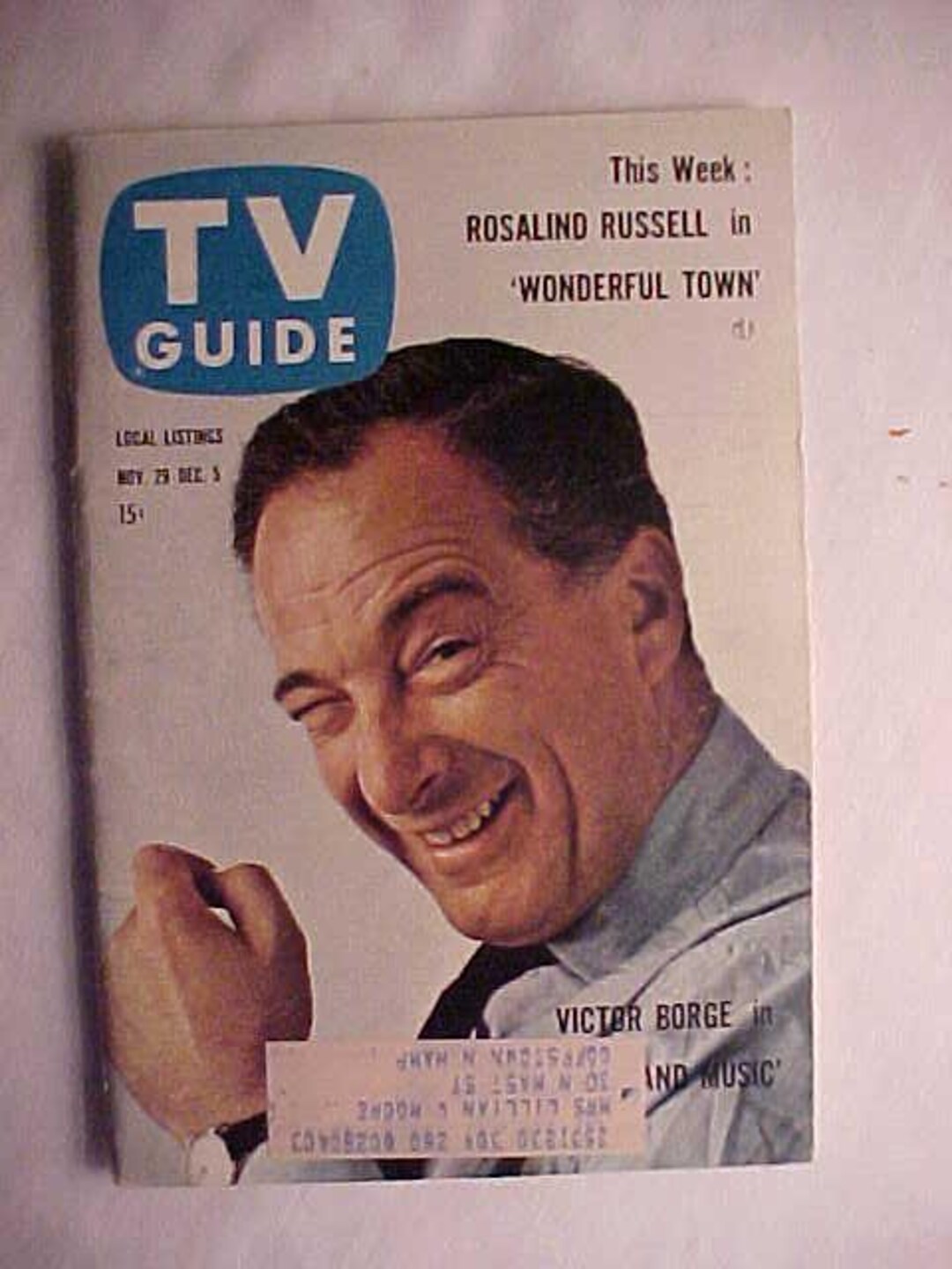 November 29, December 5 1958 TV Guide Magazine With Victor Borge on the ...