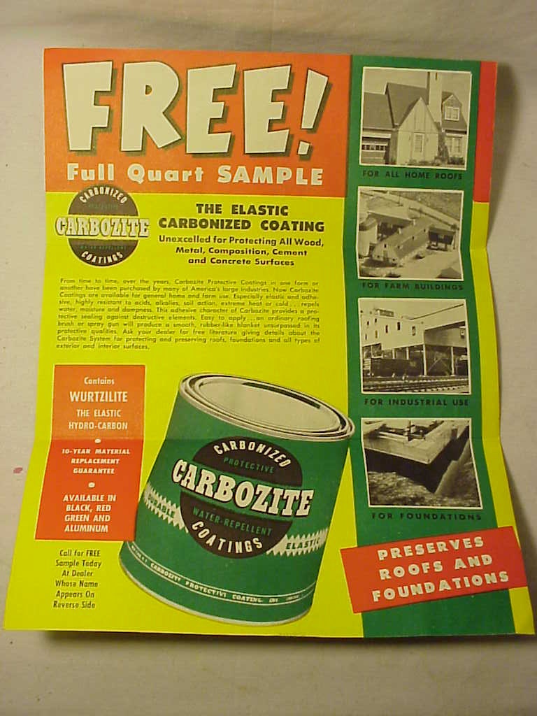1962 Carbozite Carbonized Coatings Paint Dealer Lockwood - Etsy
