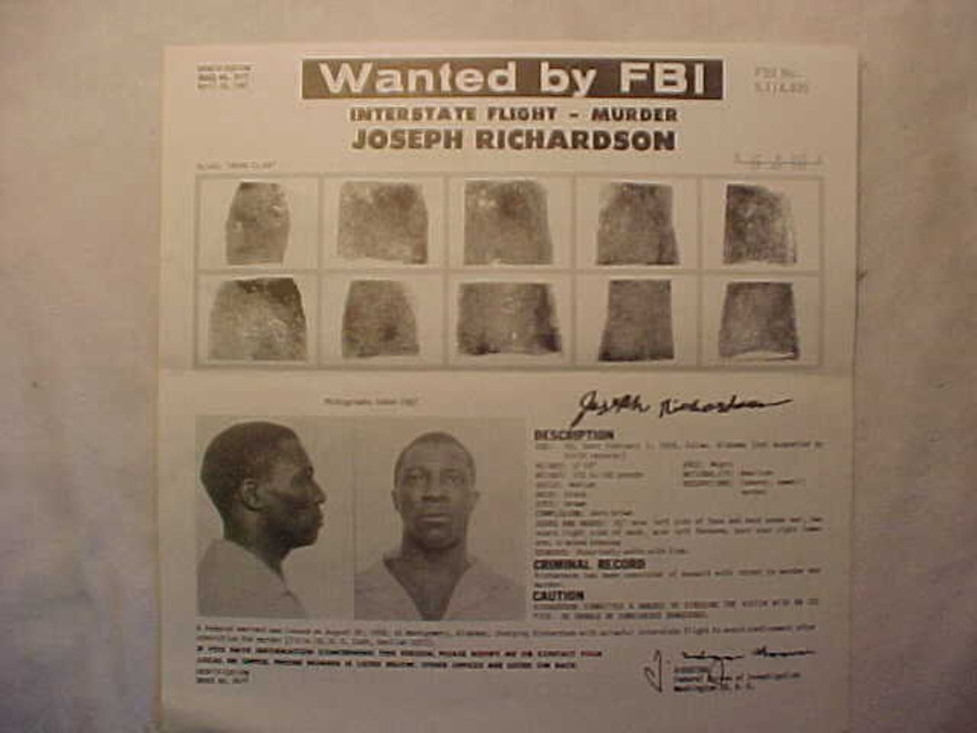 July 28, 1960 Wanted by FBI Poster Mailer of Doyle Springs Burglary ...