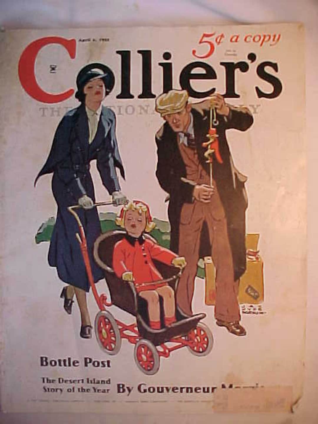 April 6, 1935 Collier's the National Weekly Magazine With Cover Art by Jay Hyde Barnum Has 62 ...