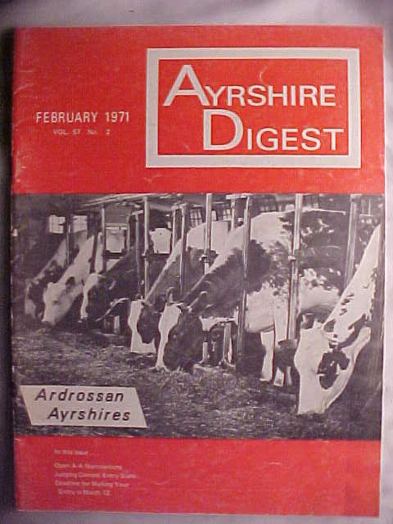 February 1971 the Ayrshire Digest Magazine the Ayrshire Breeders ...