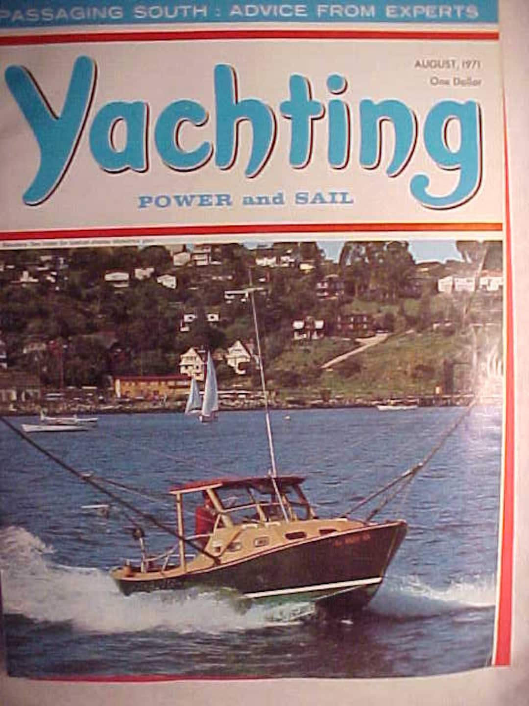 August 1971 Yachting Sail and Power Boating Magazine With Cover Art by ...