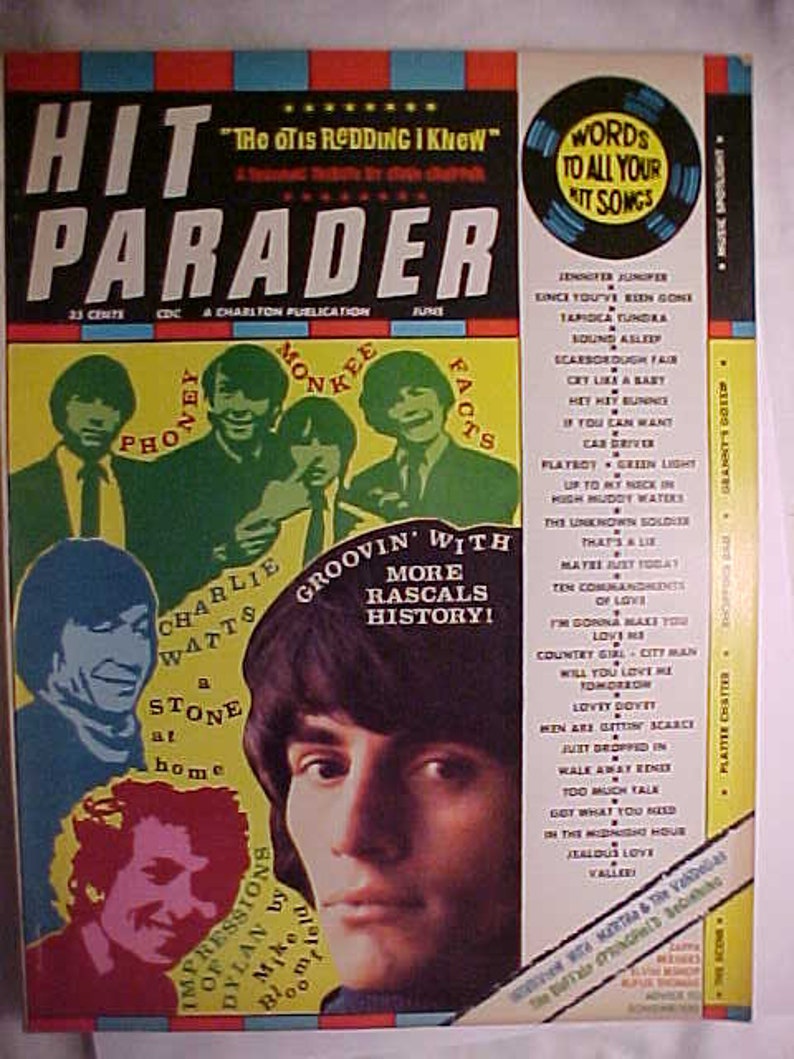 June 1968 Hit Parader Music Song & Band Hits Magazine With - Etsy