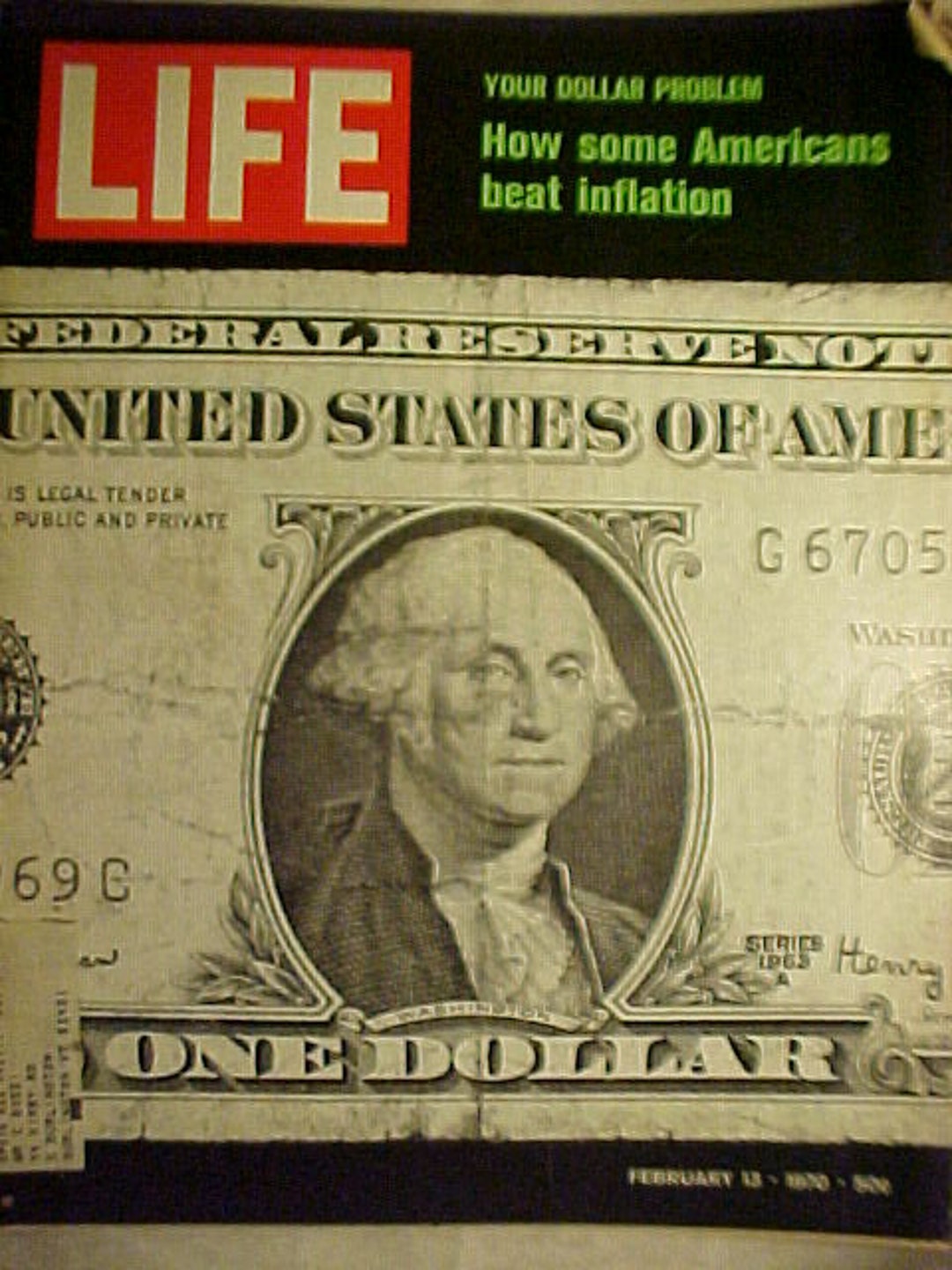February 13, 1970 LIFE Magazine With American Dollar Problem on the ...