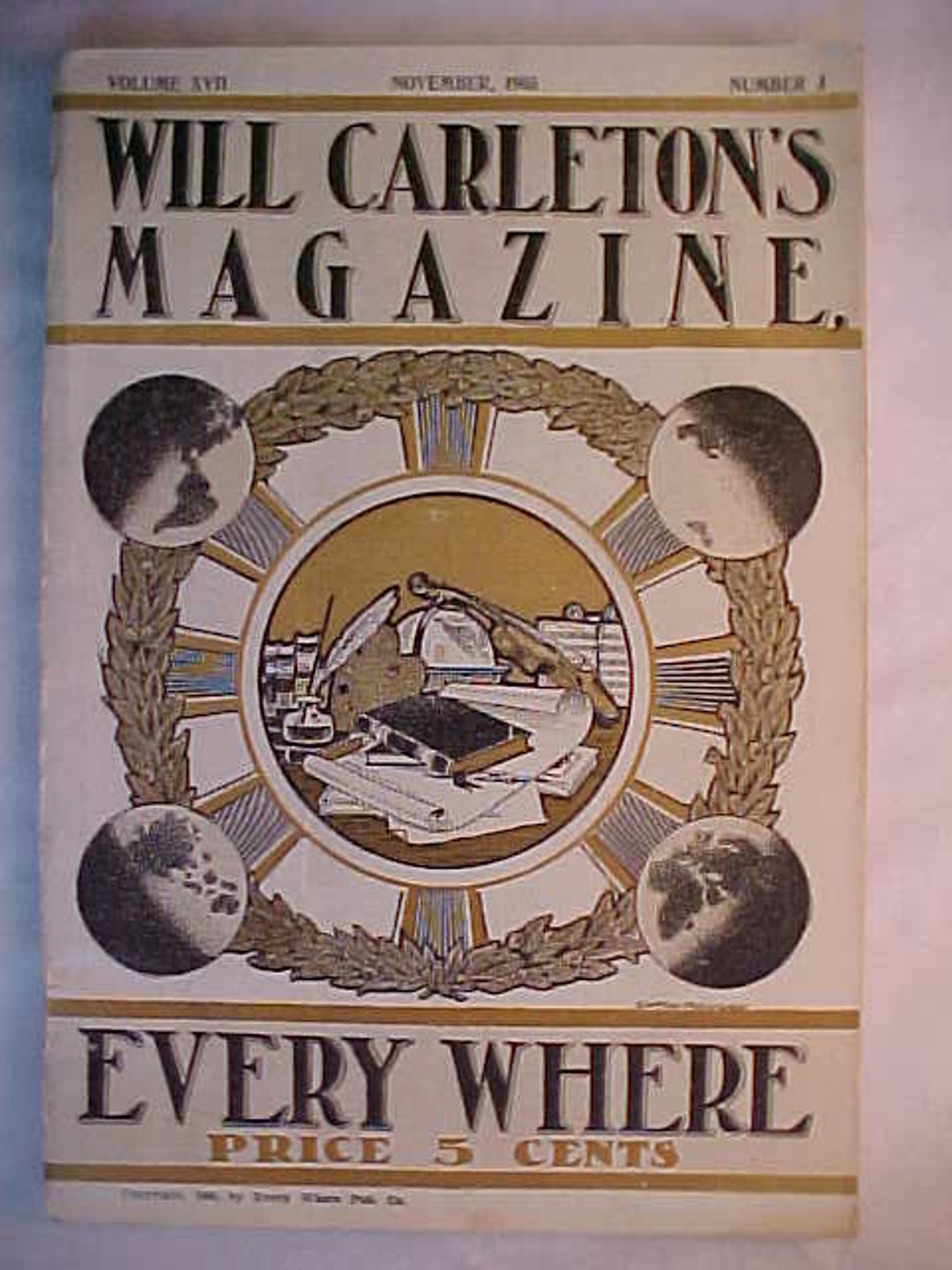 November 1905 Will Carleton's Magazine Every Where With Cover Art by ...