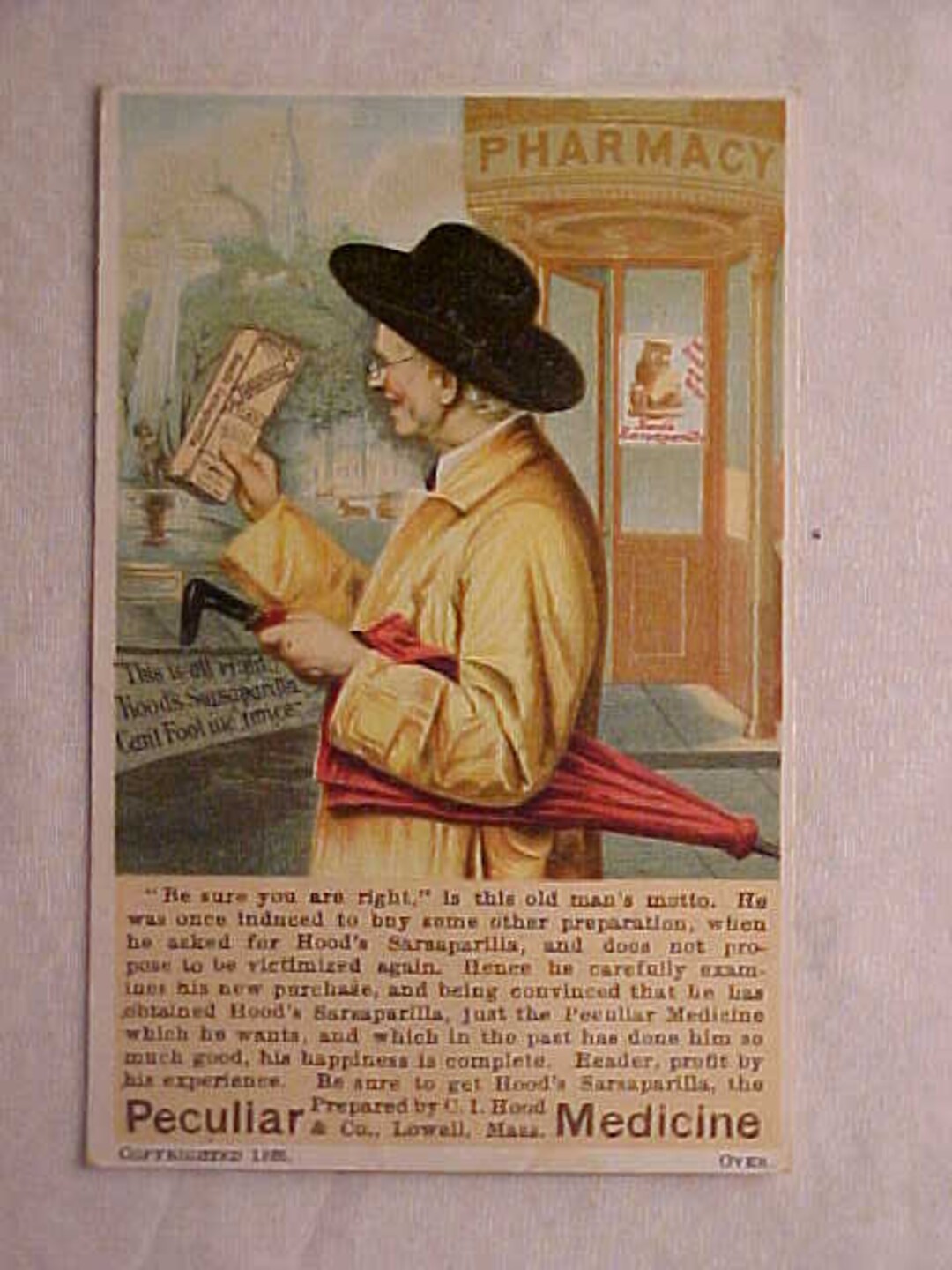 1886 Hood's Sarsaparilla C. I. Hood & Co. Lowell, Mass. Trade Card ...