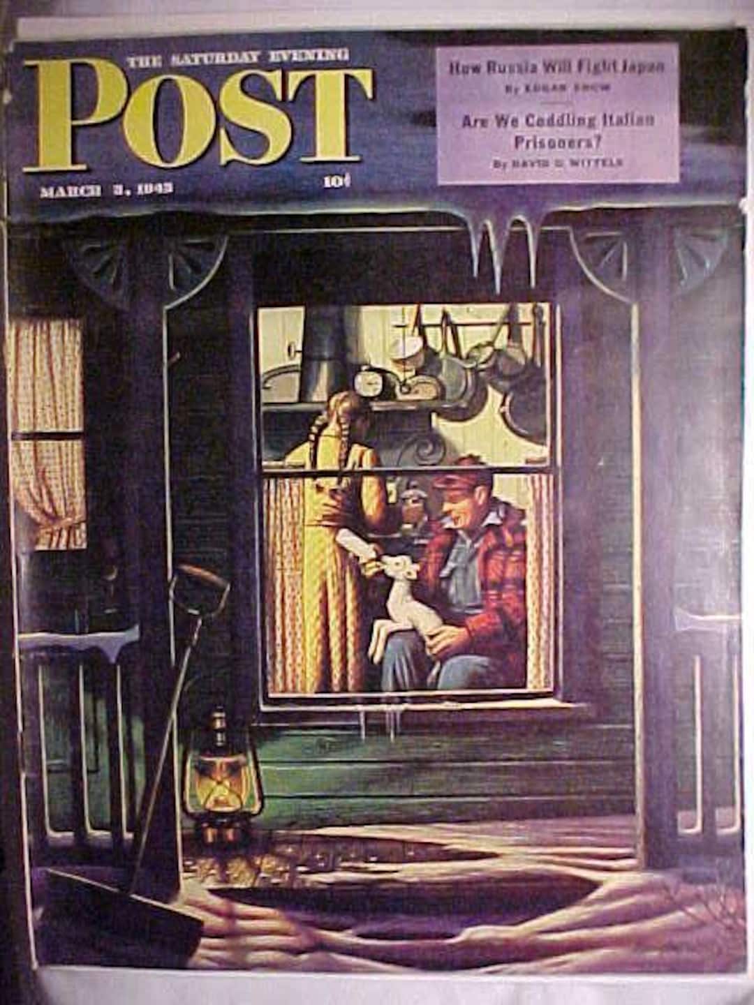 March 3, 1945 Saturday Evening Post Magazine With Cover Art by Stevan ...