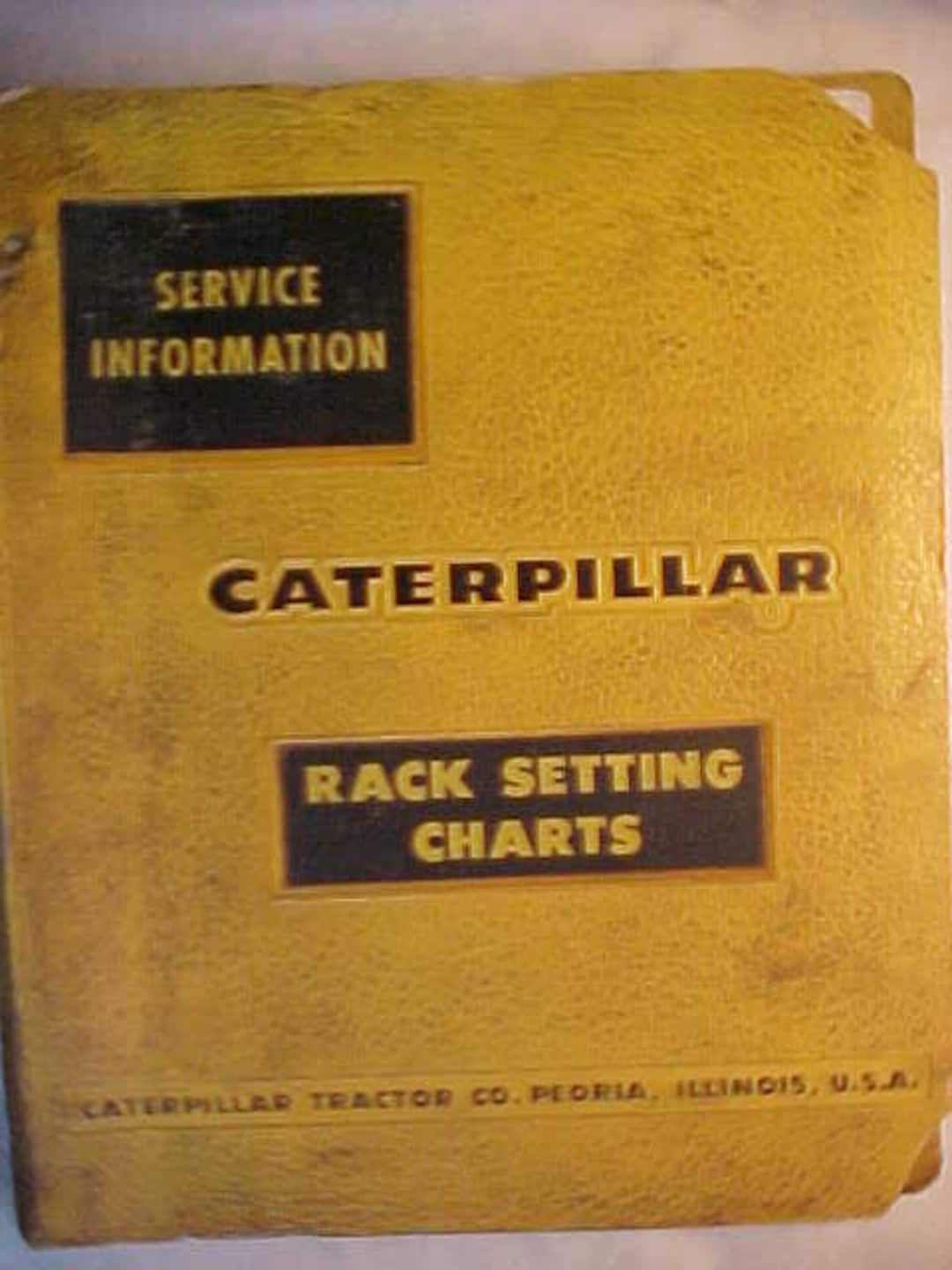 1957-60 Caterpillar Service Manual Rack Setting Charts, Caterpillar ...