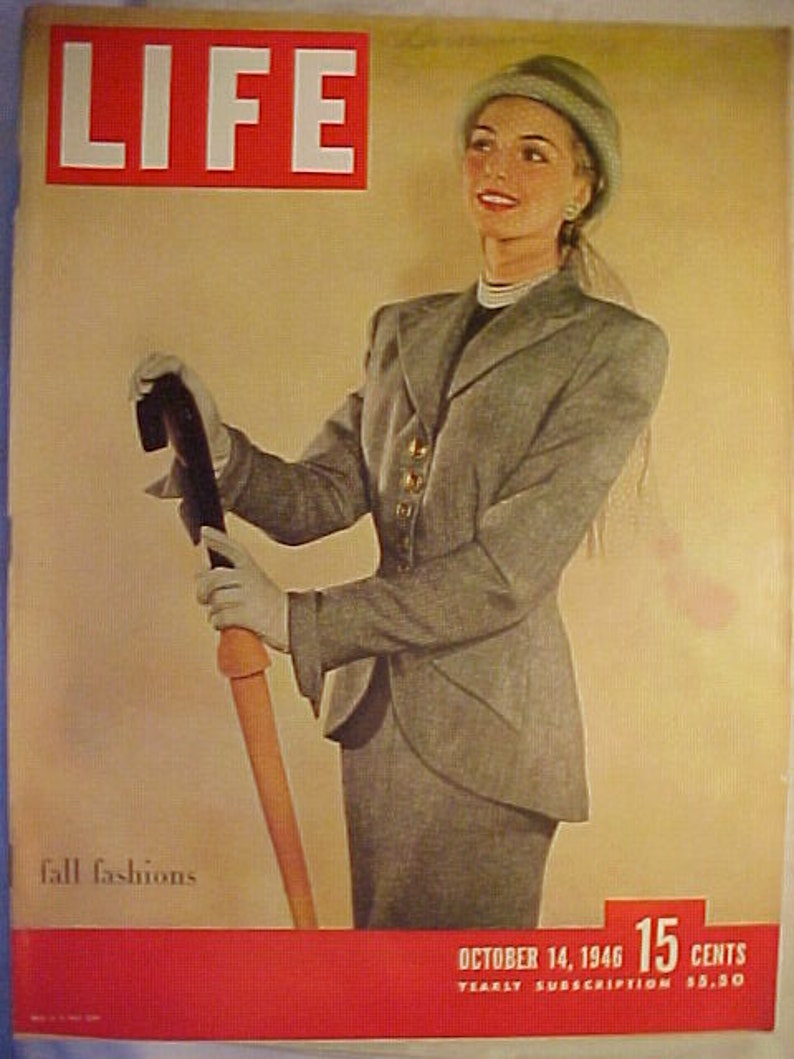 October 14, 1946 LIFE Magazine With Stasia Linder on the Cover Has 136 ...