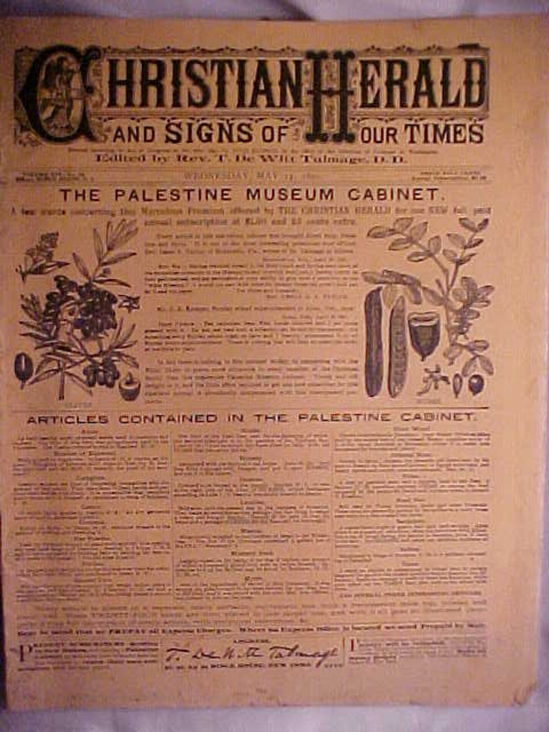 May 13, 1891 Christian Herald and Signs of Our Times Magazine New York ...