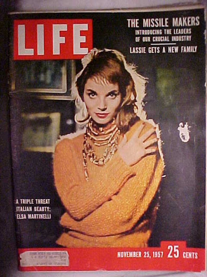November 25 1957 LIFE Magazine With Elsa Martinelli on the - Etsy