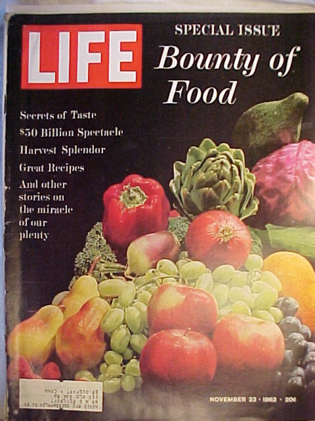 November 23, 1962 LIFE Magazine With Special Issue Bounty of Food on ...