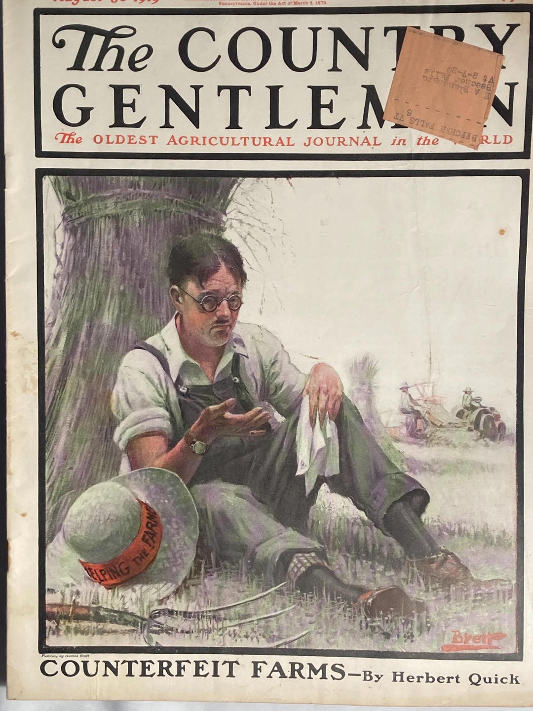August 30, 1919 the Country Gentleman Magazine With Cover Art by Harold ...