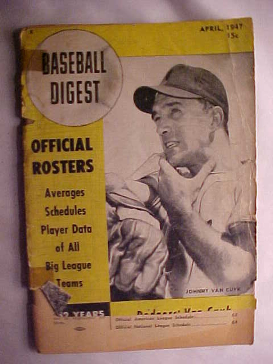 April 1947 Baseball Digest Magazine Volume 6 Number 3 With Johnny Van ...
