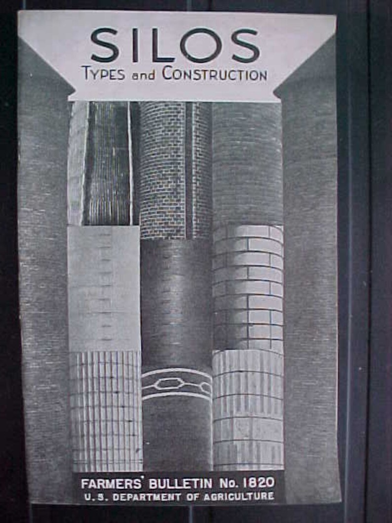 1939 Silos Types and Contruction Farmers Bulletin No. 1820 - Etsy