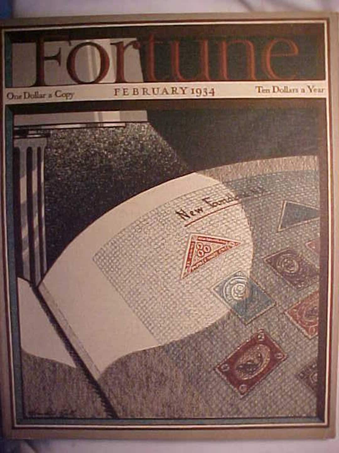 February 1934 Fortune Magazine Cover Art by Hall Has 142 Pages of Ads ...