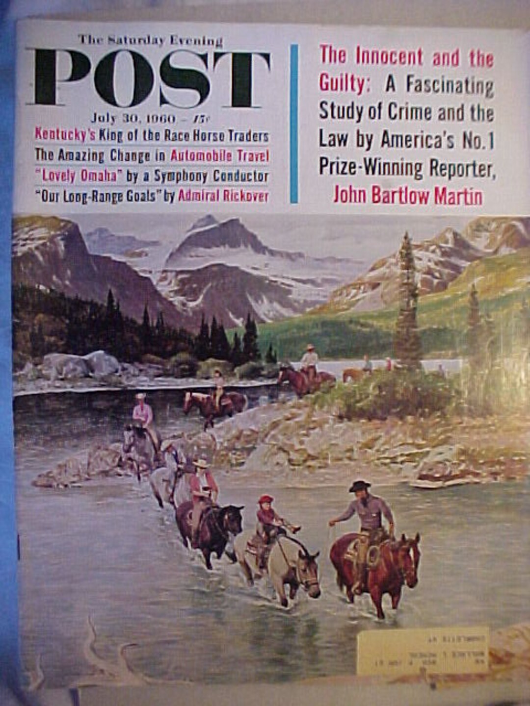 July 30, 1960 Saturday Evening Post Magazine With Cover Art by John ...