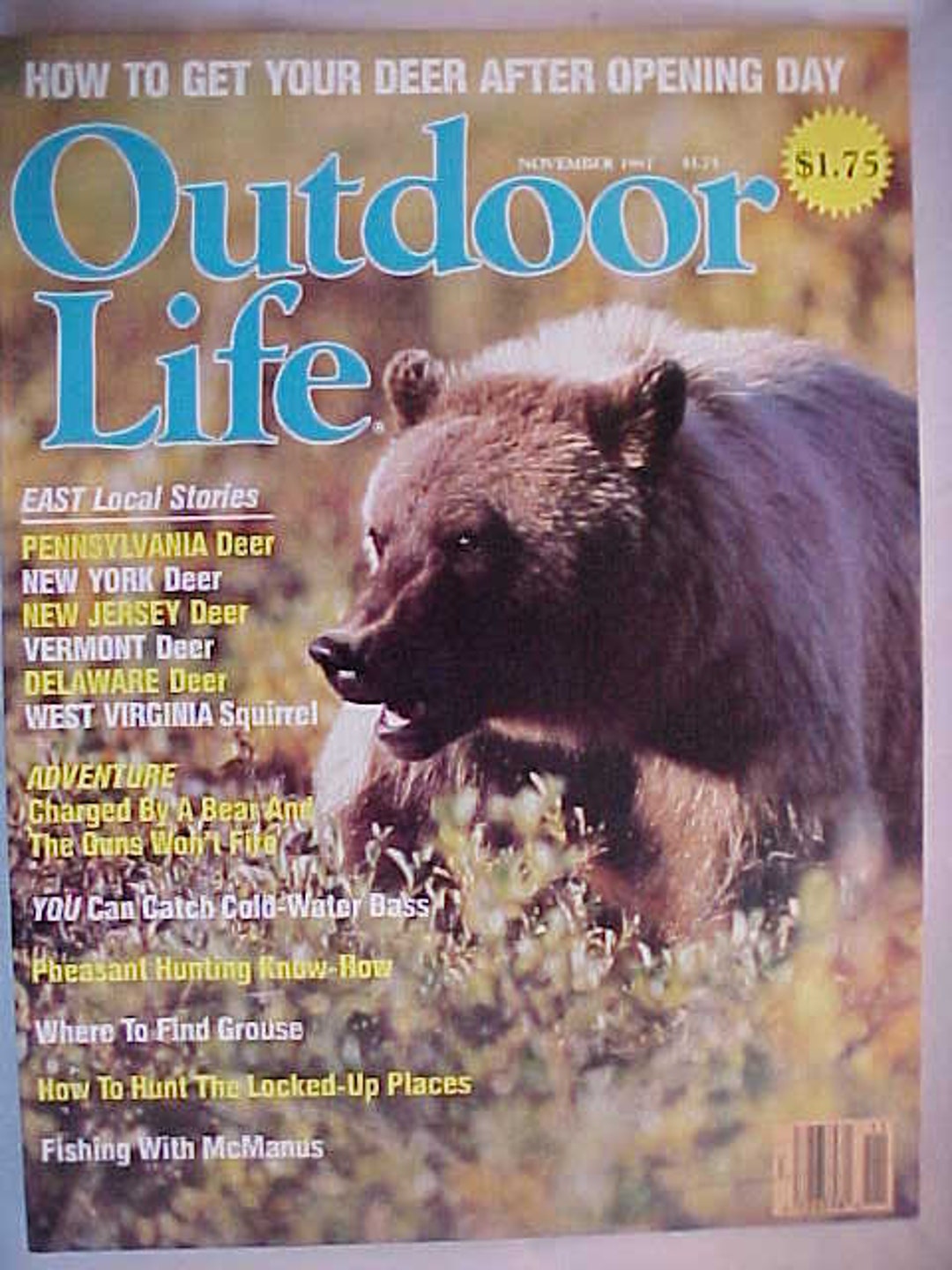 November 1987 Outdoor Life Magazine With Cover Art by Bill Mcrae, Has ...
