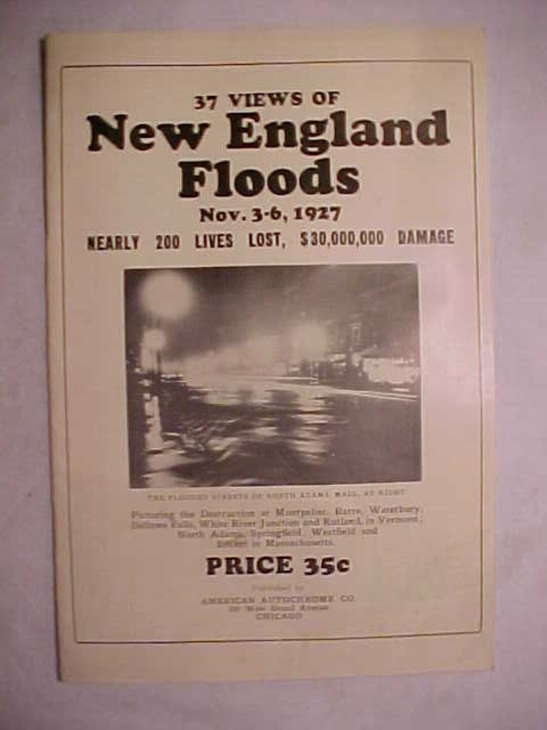 November 3-6 1927 37 Views of New England Floods Published by American ...