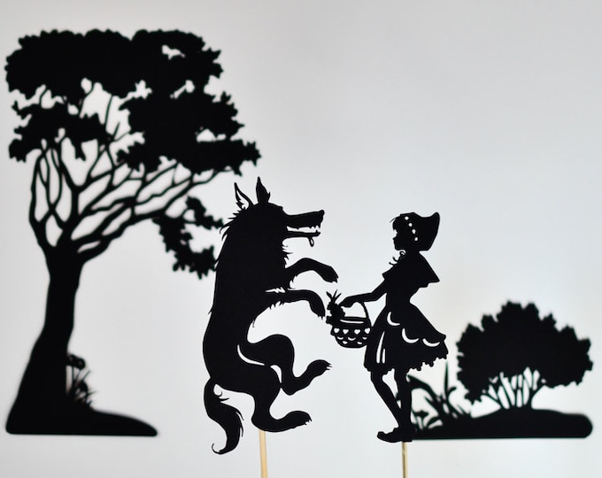 Little Red Riding Hood Shadow Puppet Set: Seven Puppets - Etsy UK