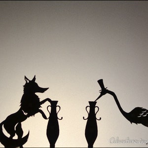 Fox and Crane Shadow Puppet Set - Etsy