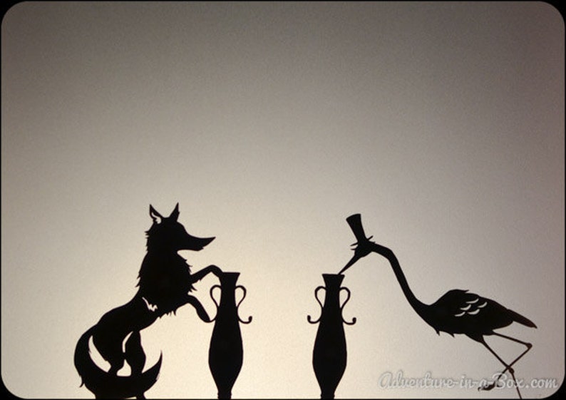Fox and Crane Shadow Puppet Set - Etsy