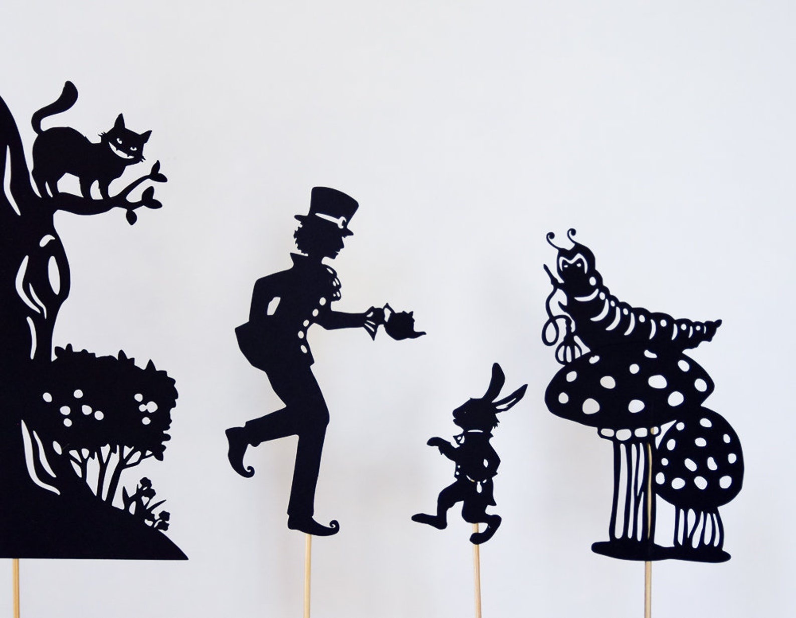 Alice in Wonderland Shadow Puppet Set: Ten Puppets - Etsy